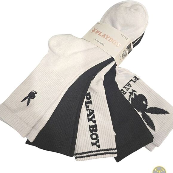 PLAYBOY | Accessories | Playboy 5pk Signature Logo Bunny Crew Socks | Poshmark